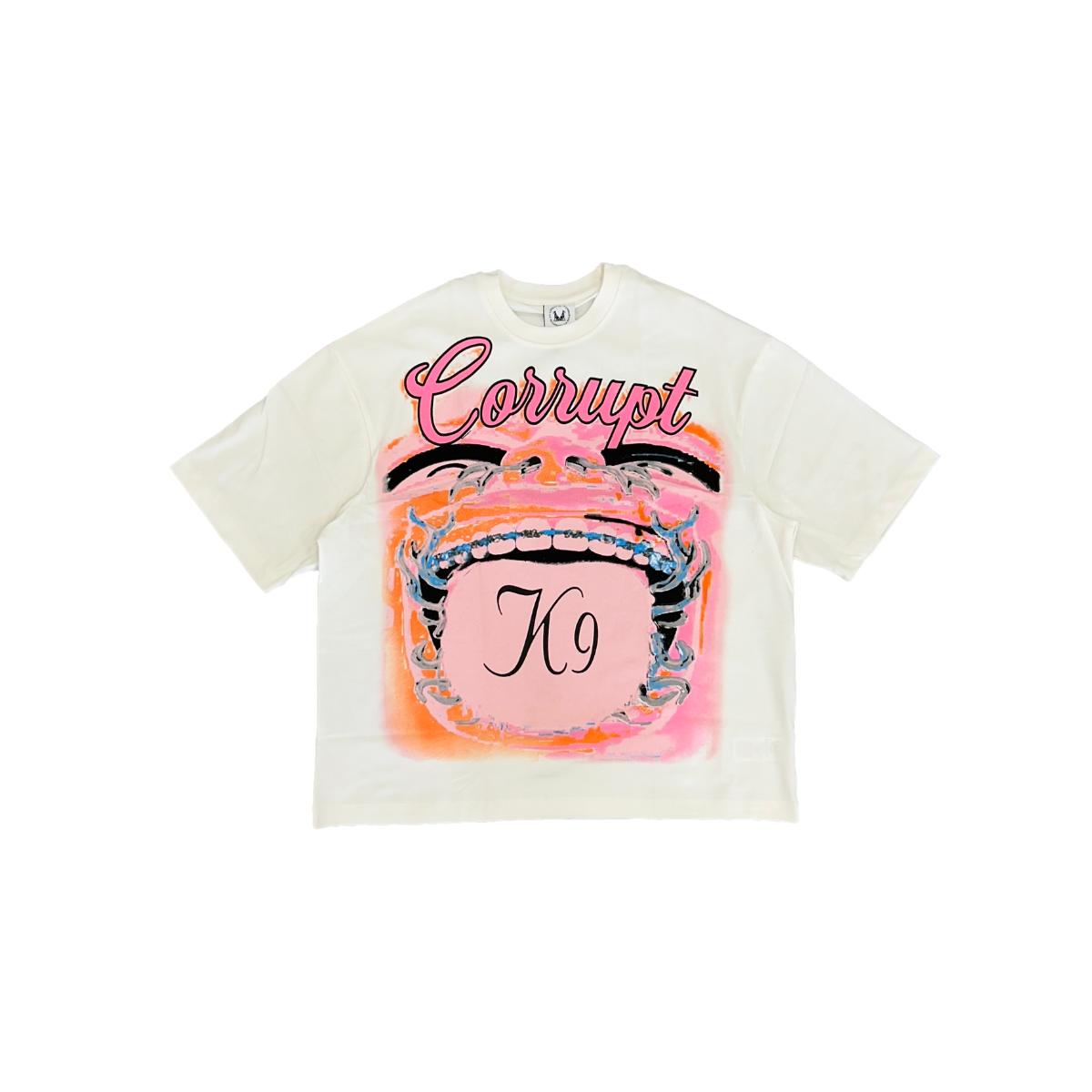 Corrupt - K9 | Smile Graphic Cropped Tee - White