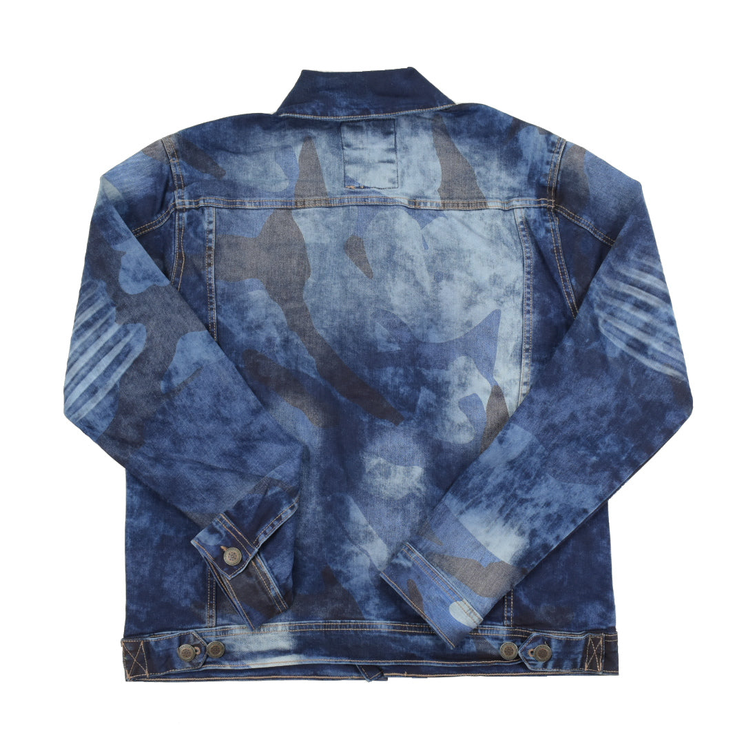 COPPER RIVET CAMO WASHED DENIM JACKET Memphis Urban Wear